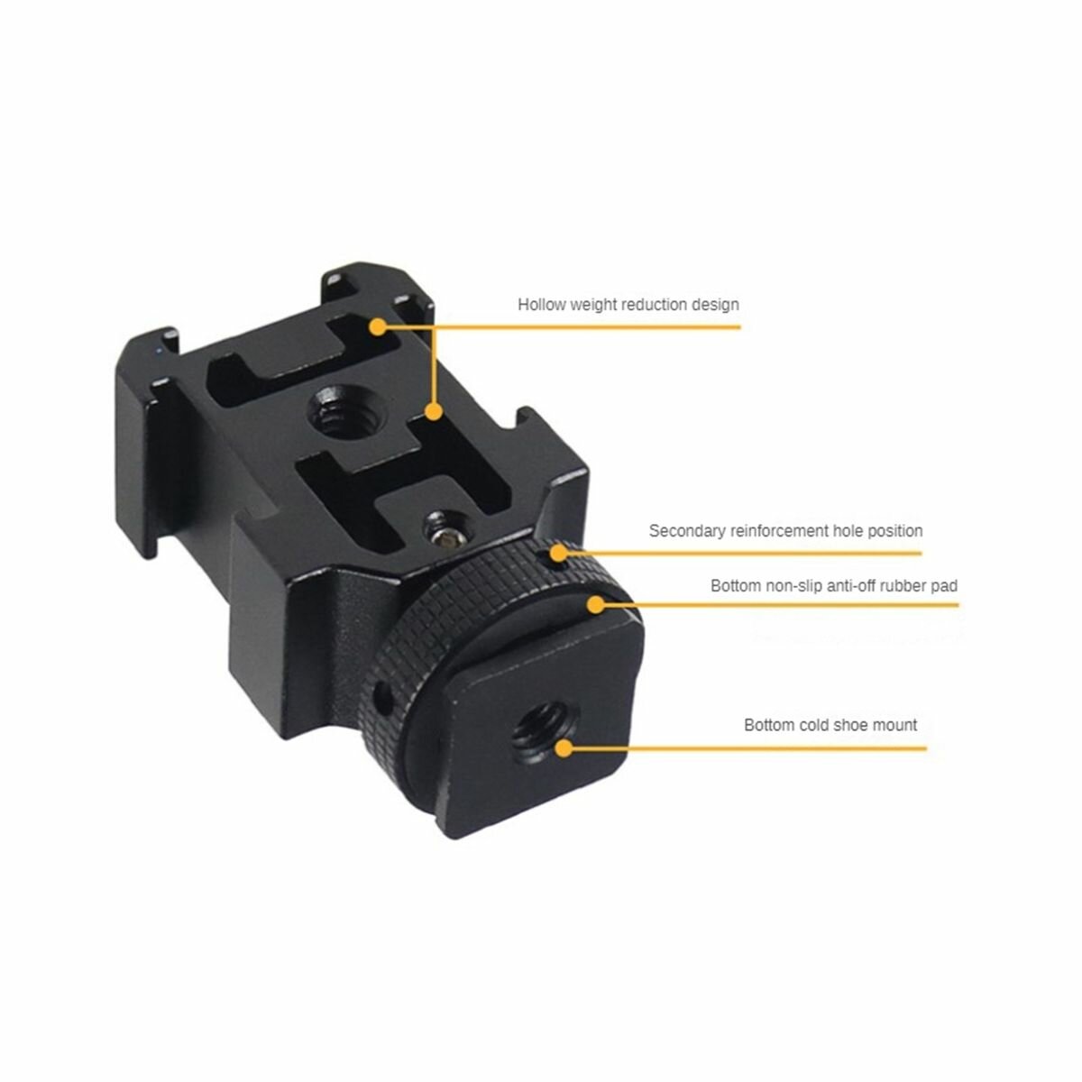 Тройной адаптер для крепления на горячий башмак, кронштейн, подставка, держатель для цифровой зеркальной камеры, светодиодный видеомикрофон, вспышка, A