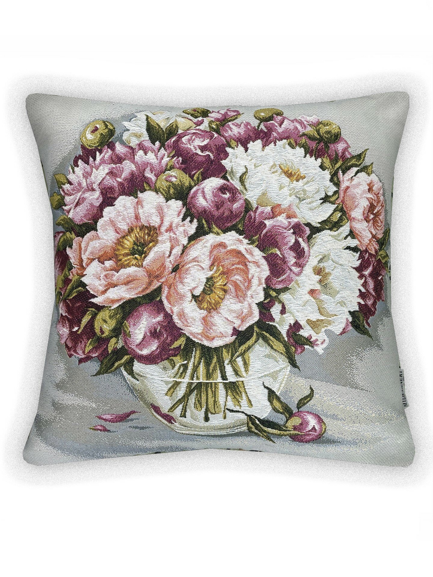 Декоративная гобеленовая наволочка "Букет в вазе нежность " 45*45 см MIDA VANERI