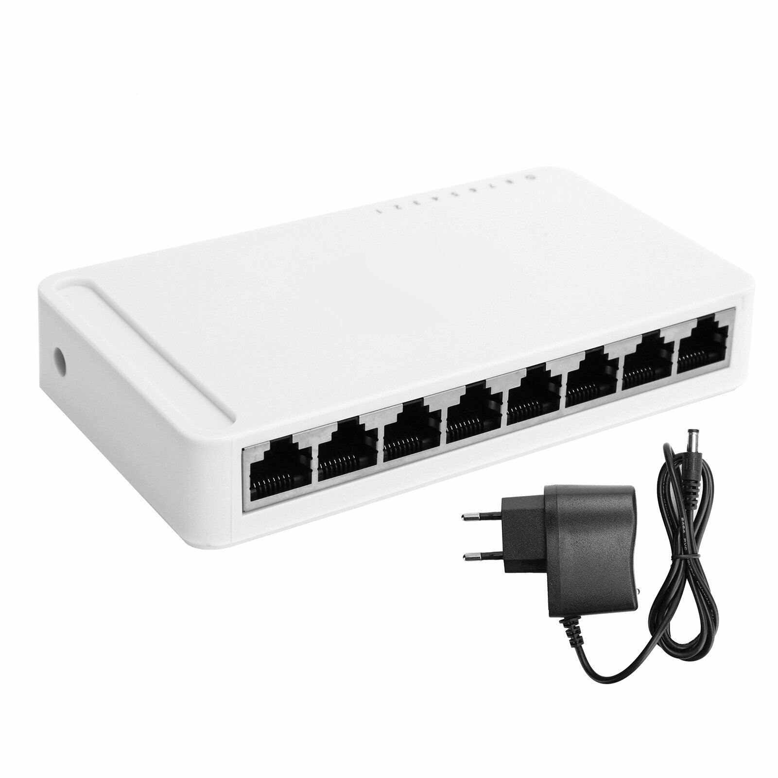 Сетевой коммутатор gigabit ethernet на 8 портов rj45 10 100 1000 мбит с вилкой 240 в