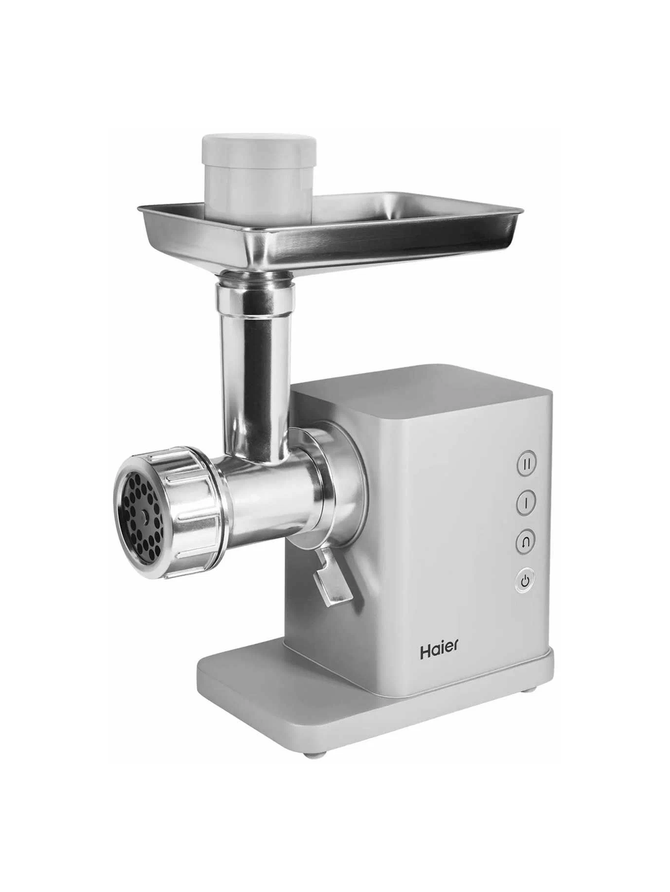 Мясорубка электрическая Haier HG-702, серебристая, производительность 3.5 кг/мин