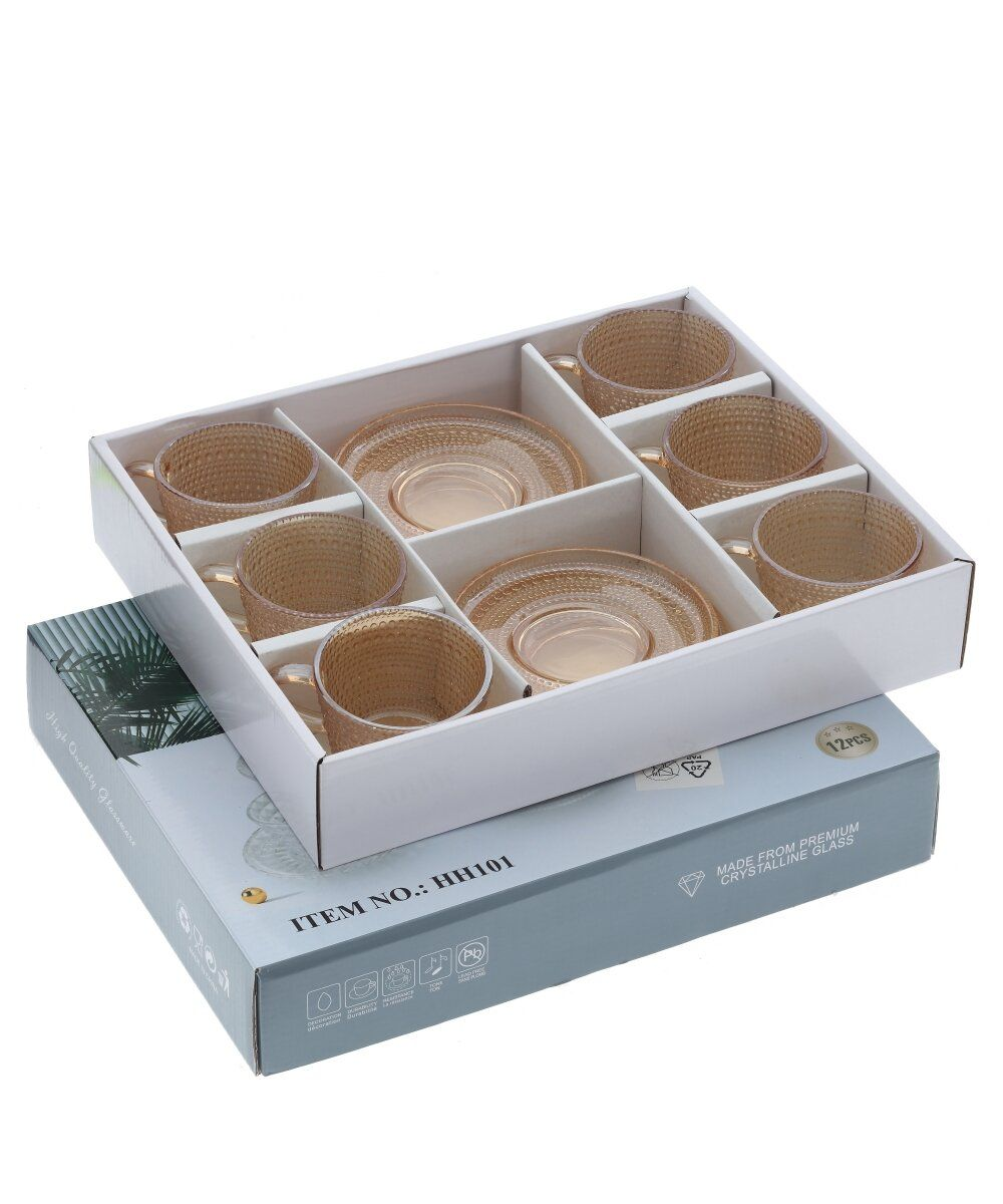 Набор из 6-ти чашек с блюдцами, 155 мл, L12,5 W12,5 H6 см