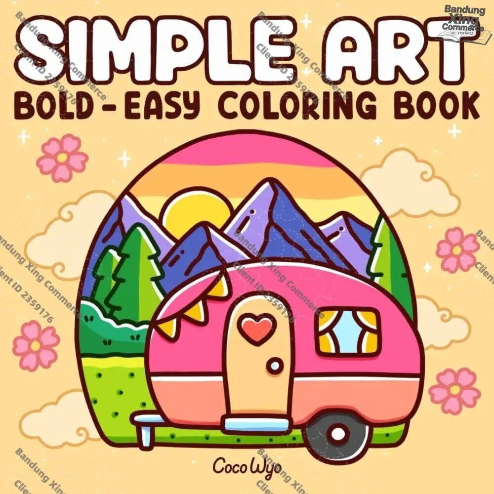 Раскраска Simple Art Bold - Easy Coloring Book для детей 3-5 лет, пейзажи, мягкая обложка