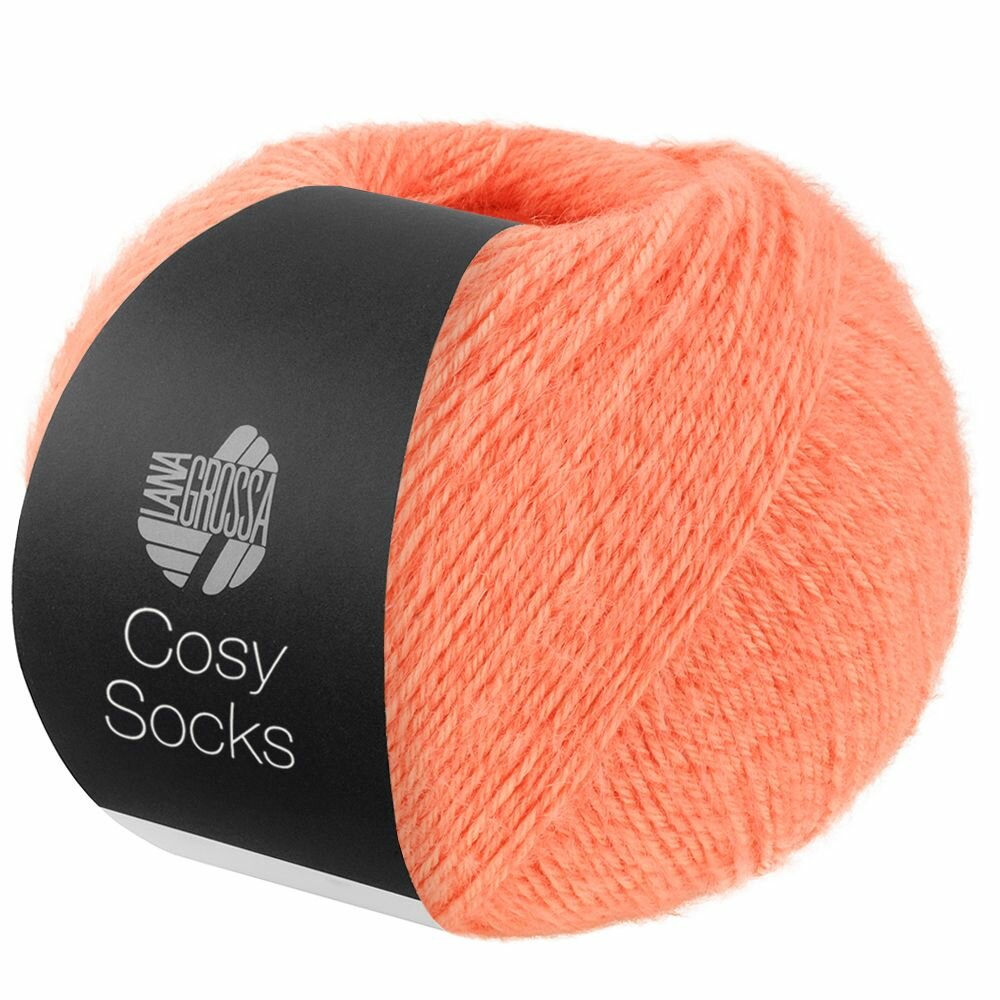 Носочная пряжа Lana Grossa Cosy Socks MW 100 (21 Лососёвый/Lachs) 1 моток 100 г/400 м