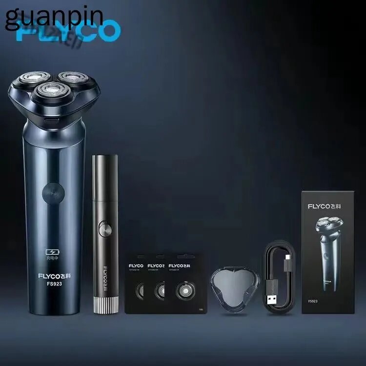 Электробритва FLYCO Электробритва мужская с USB-зарядкой smart FS923 K, лазурный