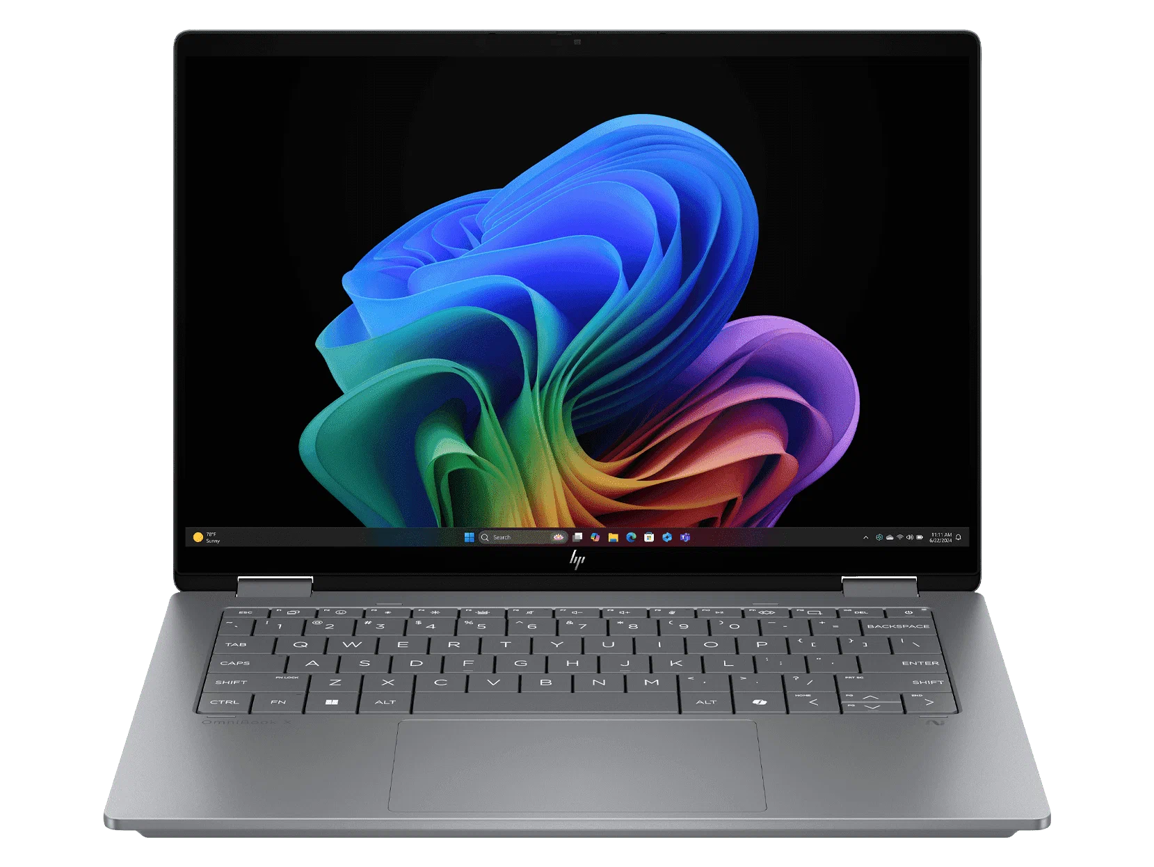 Ноутбук-трансформер HP OmniBook X 14, Intel Core Ultra 7 258V, 32ГБ/1ТБ, 14" 2.8K/120Hz Touch, Серебристый, RU раскладка