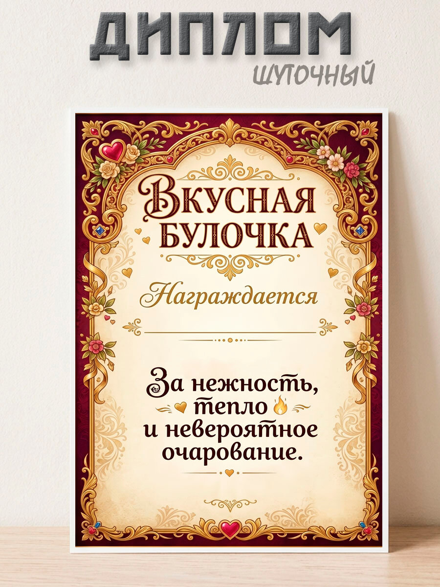 Диплом шуточный Вкусная булочка