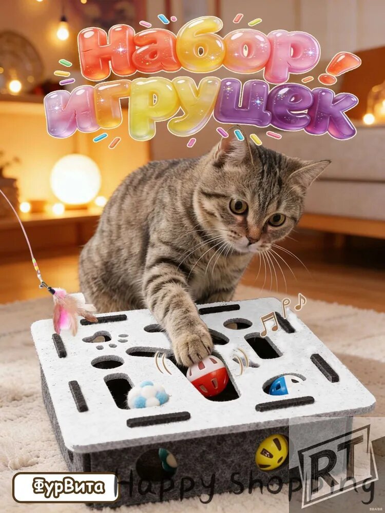 Игрушки для домашних животных, подходят для кошек и собак, обеспечивают развлечение и обогащение среды.