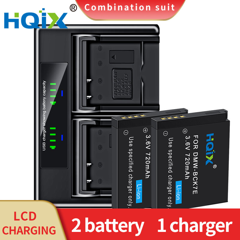HQIX для Panasoinc DMC-FS41 FX78 FS40 FS45 FT20 FX80 FS37 FT25 FX77 FX90 S1 S2 S3 S5 TS30 камера DMW-BCK7E Двойное зарядное устройство Аккумулятор