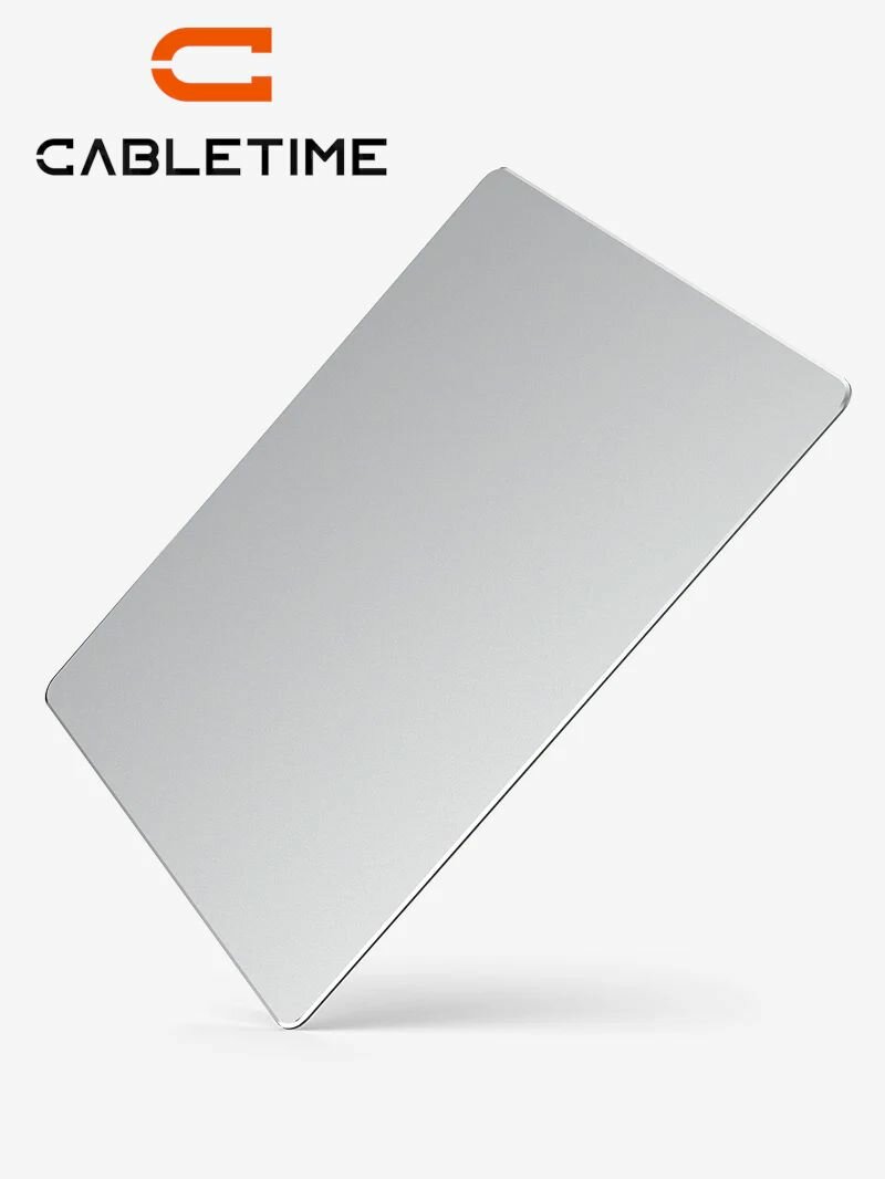 Алюминиевый двусторонний коврик для мыши CABLETIME CS43S, серебристый