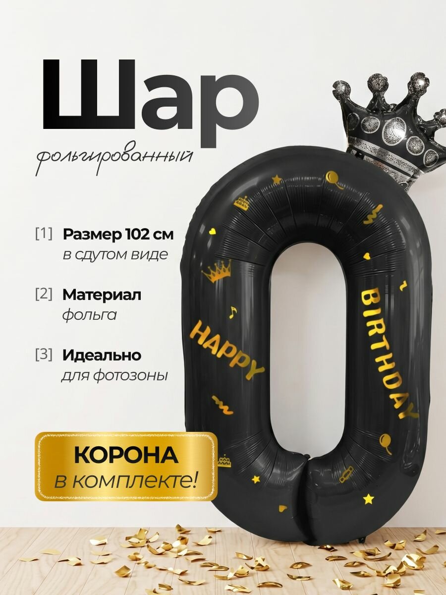 Воздушный шар цифра 0, декор на день рождения