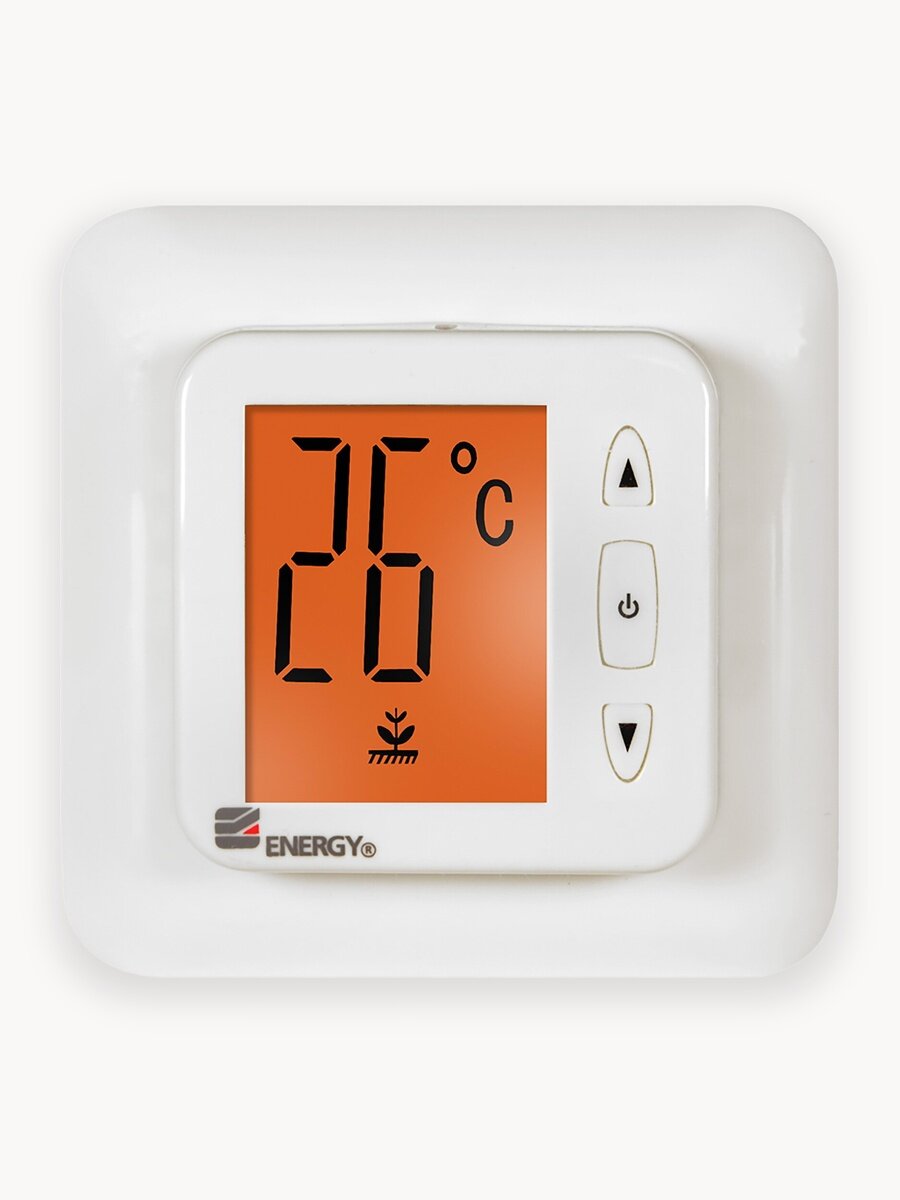 Терморегулятор Energy TK02, для теплого пола, электронный, белый