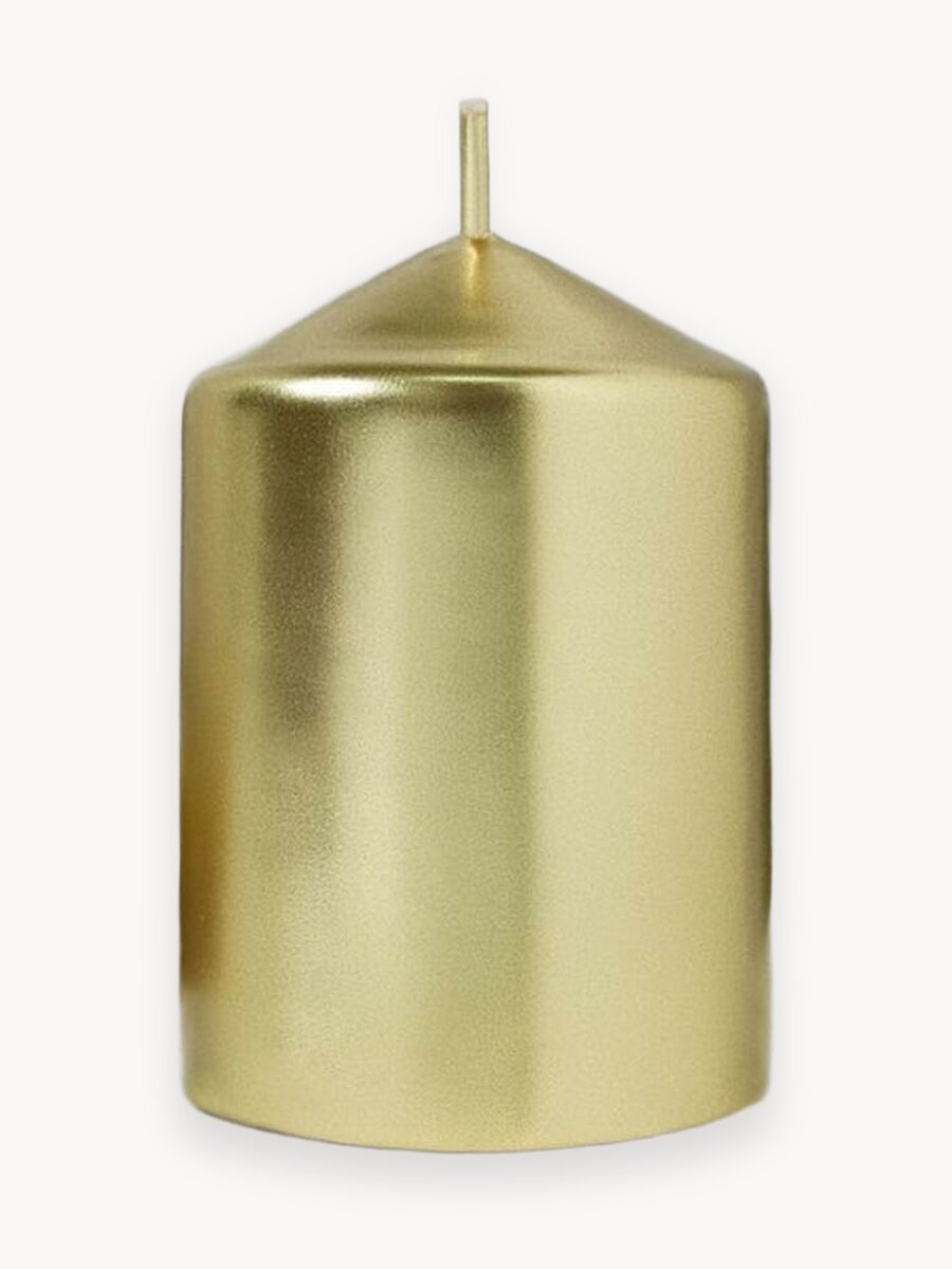 Свеча Дарим Красиво "Столбик", цвет золотой, ширина 5,5 см, высота 8 см