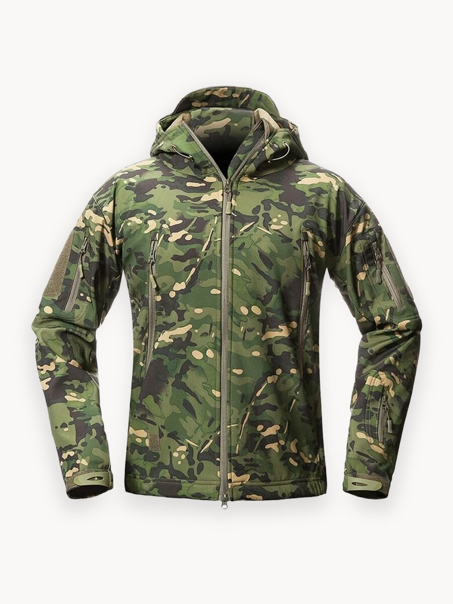 Мужская флисовая куртка с камуфляжным принтом, армейская тактическая одежда Multicam Camo