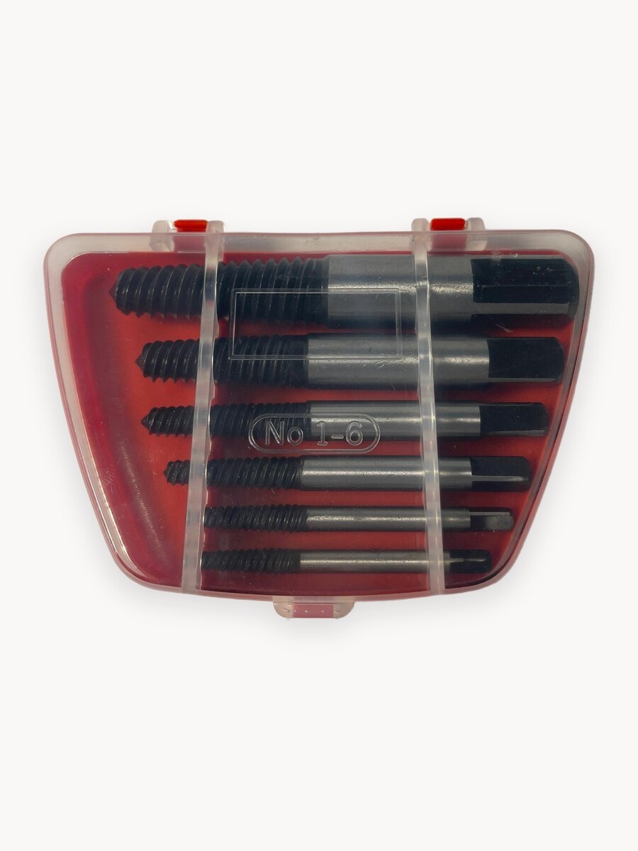 Набор экстракторов для выкручивания сломанных болтов и шпилек, 6 предметов