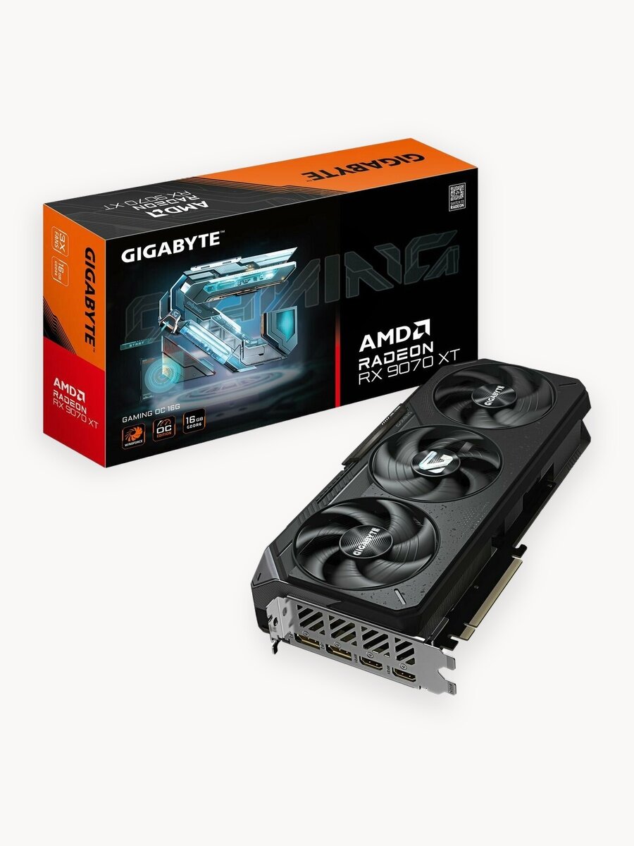 Видеокарта Gigabyte RX9070XT GAMING OC 16GB GDDR6 256bit 2xDP 2xHDMI 3FAN RTL