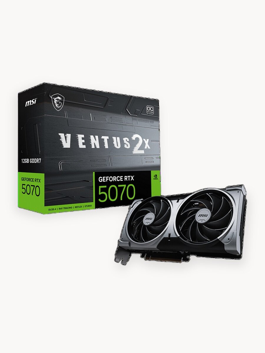 MSI Видеокарта MSI GeForce RTX 5070 12 Гб (RTX 5070 12G VENTUS 2X OC)