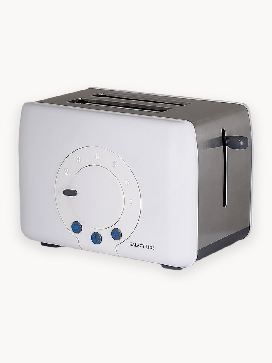 Тостер Galaxy Line GL2910, белый, мощность 1200Вт, 7 режимов, поддон для крошек