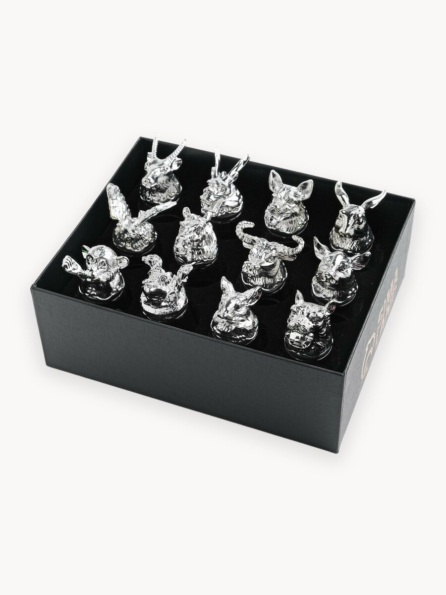 Набор рюмок-перевёртышей подарочный «Лучшему мужчине», 30 мл, 12 шт, металл, стекло, серебристый