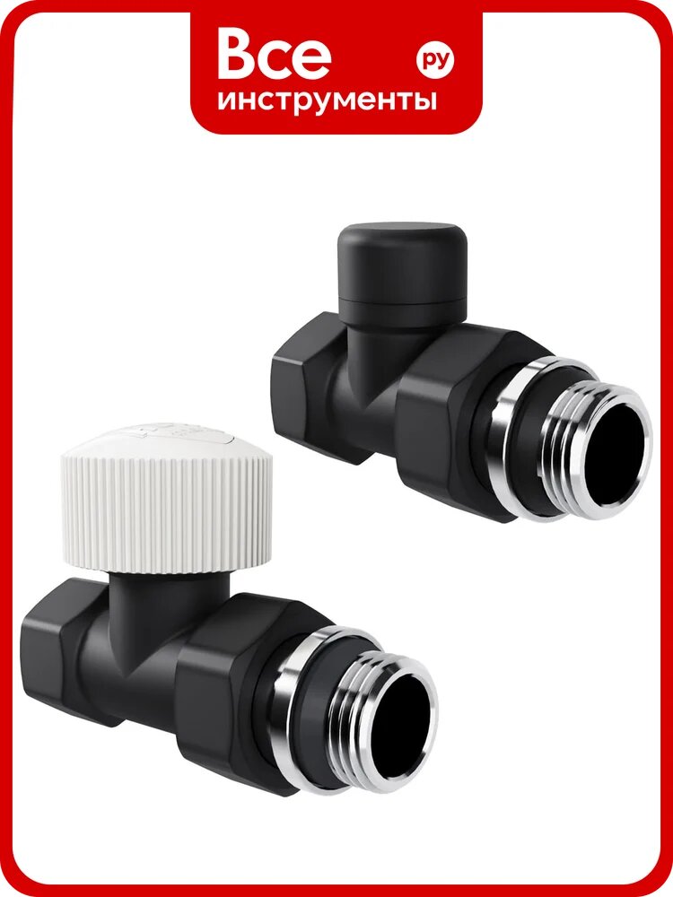 Набор термостатический прямой Royal Thermo Design 1/2М30x1.5, черный НС-1640378