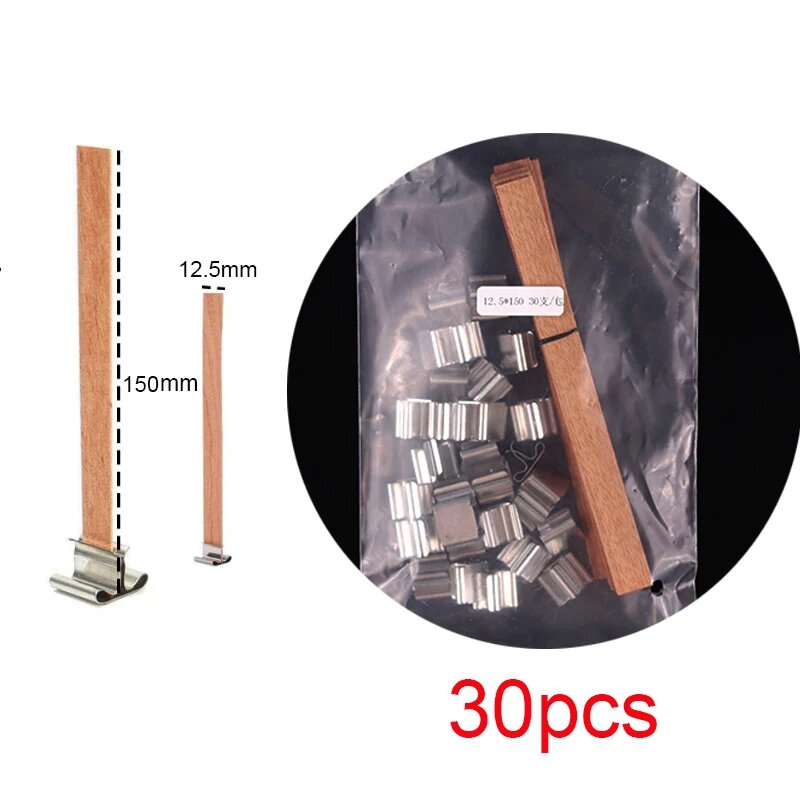 Деревянные фитили для свечей 12.5x150mm, 30 шт