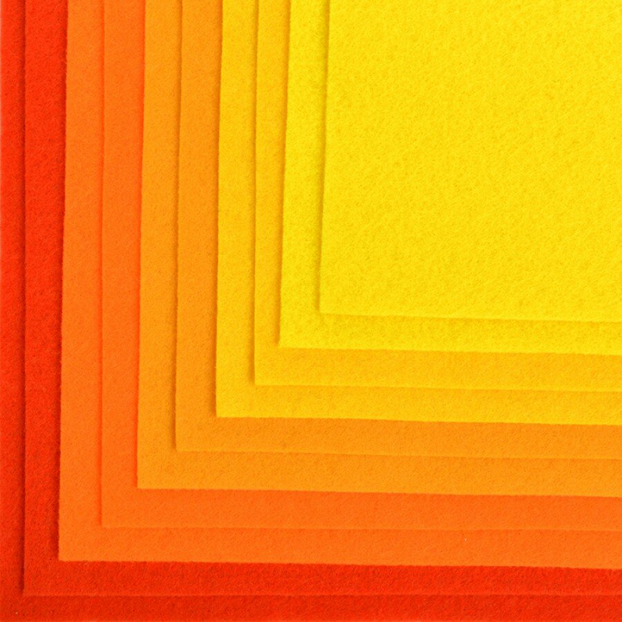 Набор листового фетра (мягкий) IDEAL 1мм 20х30см FLT-SA11 уп.10 листов цв. желтый ассорти