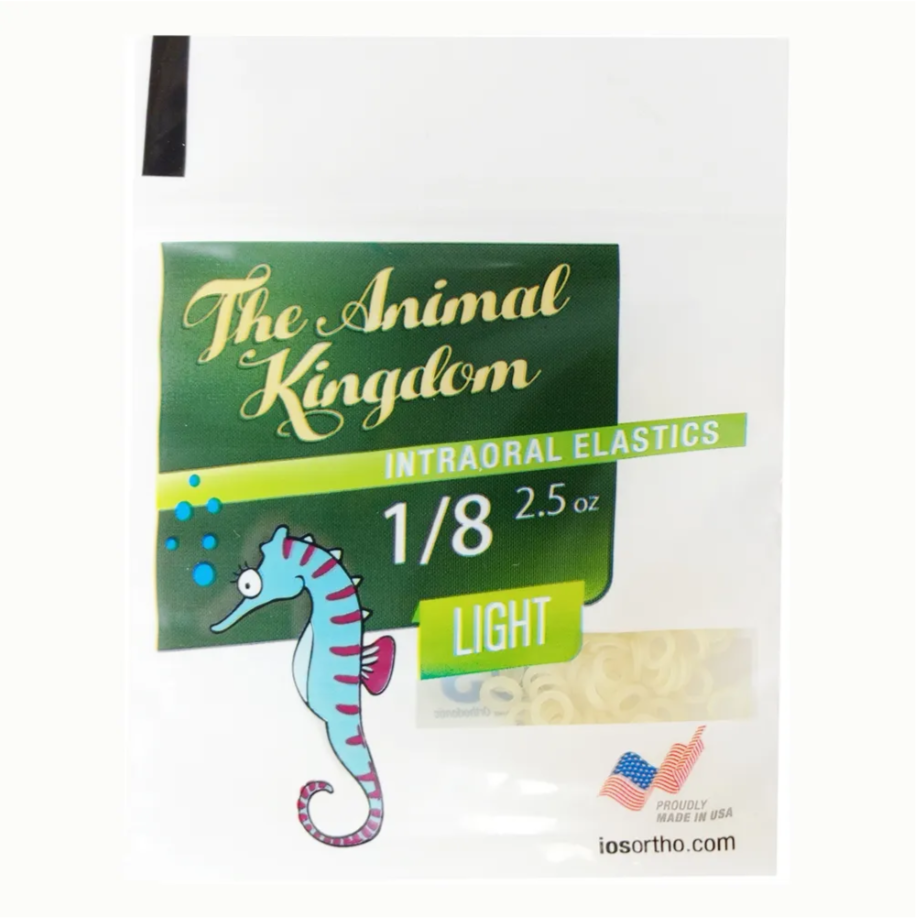Эластик тяга для брекетов ортодонтических 1/8 Ø 2.5oz Морской конек (Латекс, 3мм, Легкая тяга - 70гр) IOS