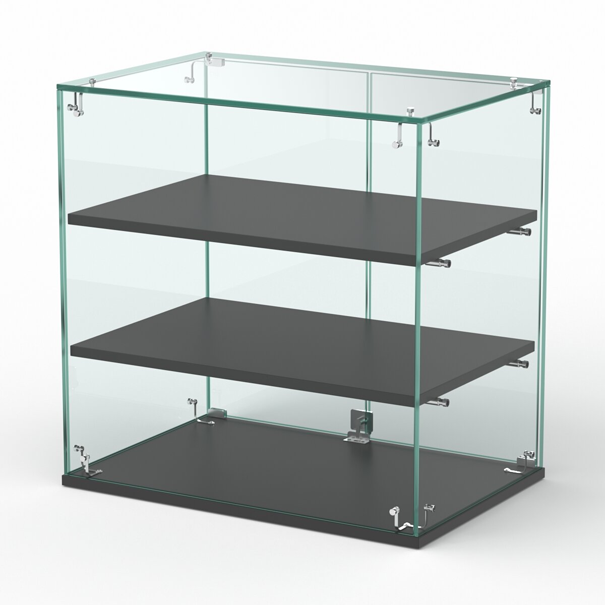 Витрина "сладость" №7А-П для выпечки настольная с прямыми полками пдсп, Черный