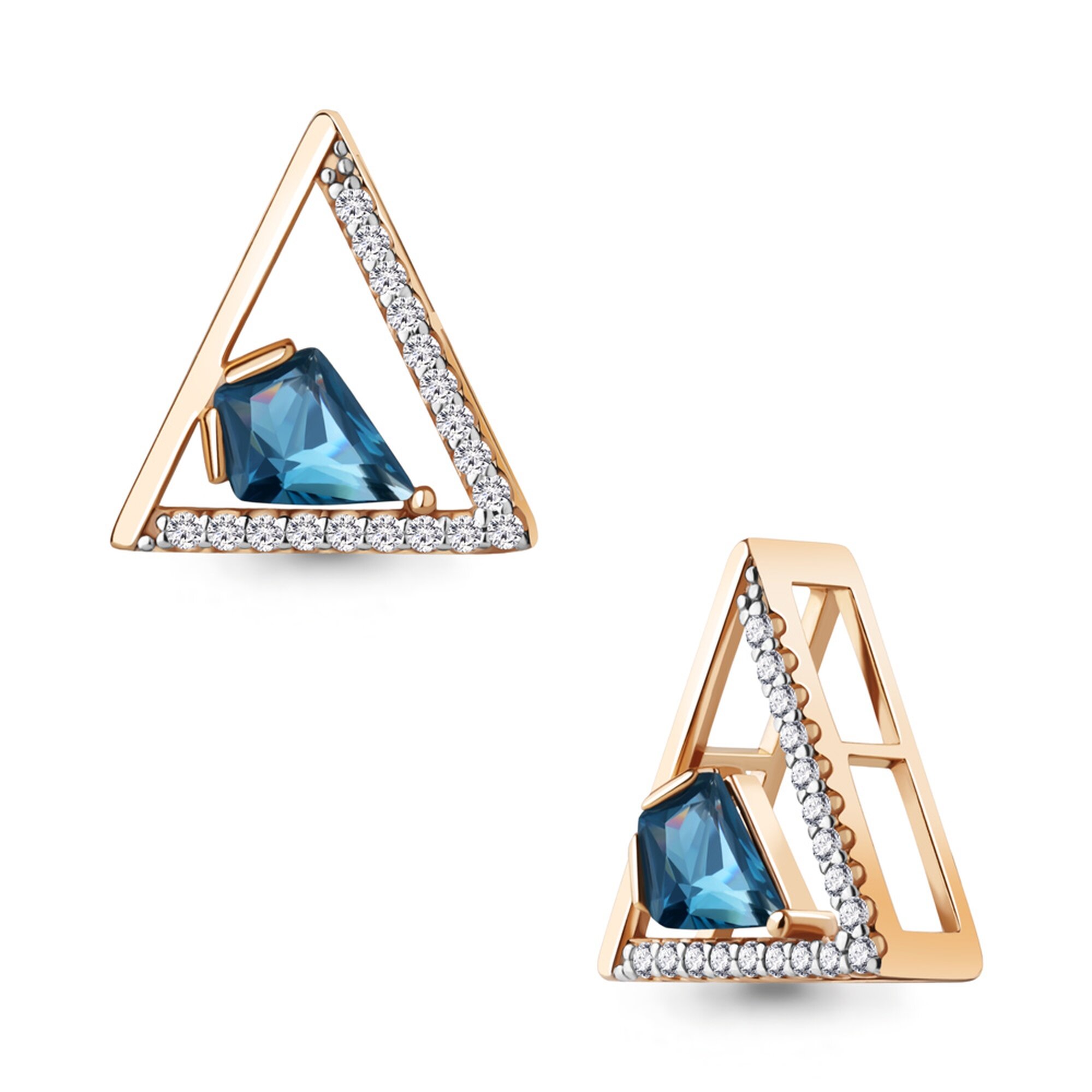 Подвеска, серебро, 925 проба, золочение, Лондон топаз, фианит