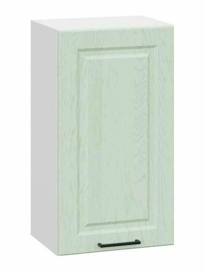 Кухонный модуль навесной, шкаф Шервуд с доводчиками, с полками, 45х29.6х72 см, Белый / Шато мята