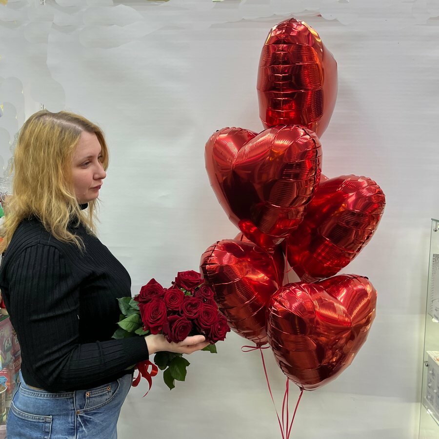 Комбо набор (цветы и шары) 11 - Любимой девушке