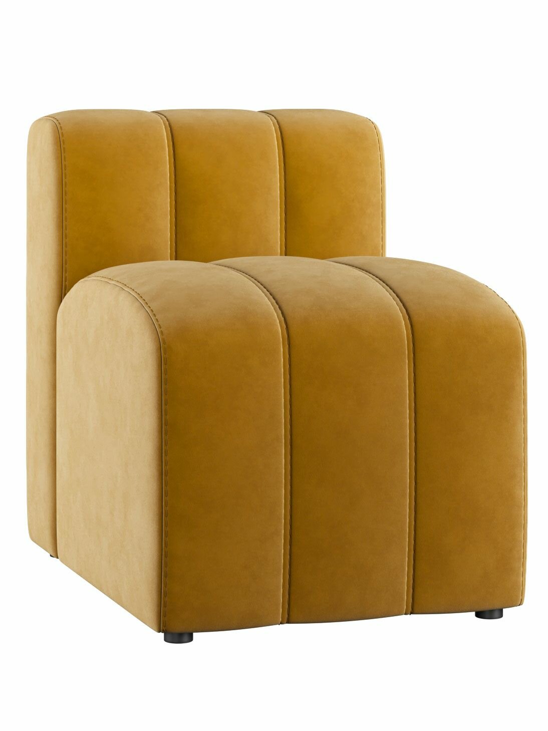 Кухонный диван, уголок Эра, с мягким сиденьем, со спинкой, 50х70х67 см, Желтый, велюр