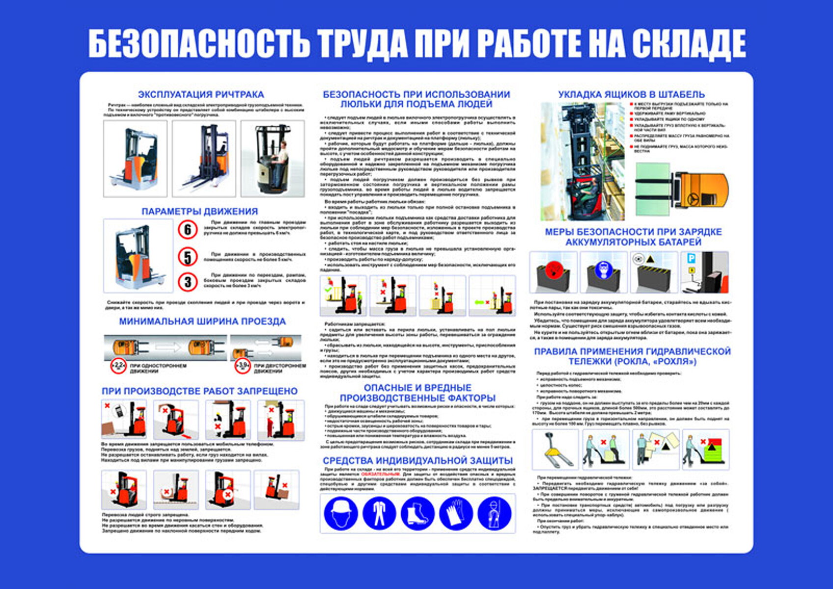 Плакат Безопасность труда при работе на складе
