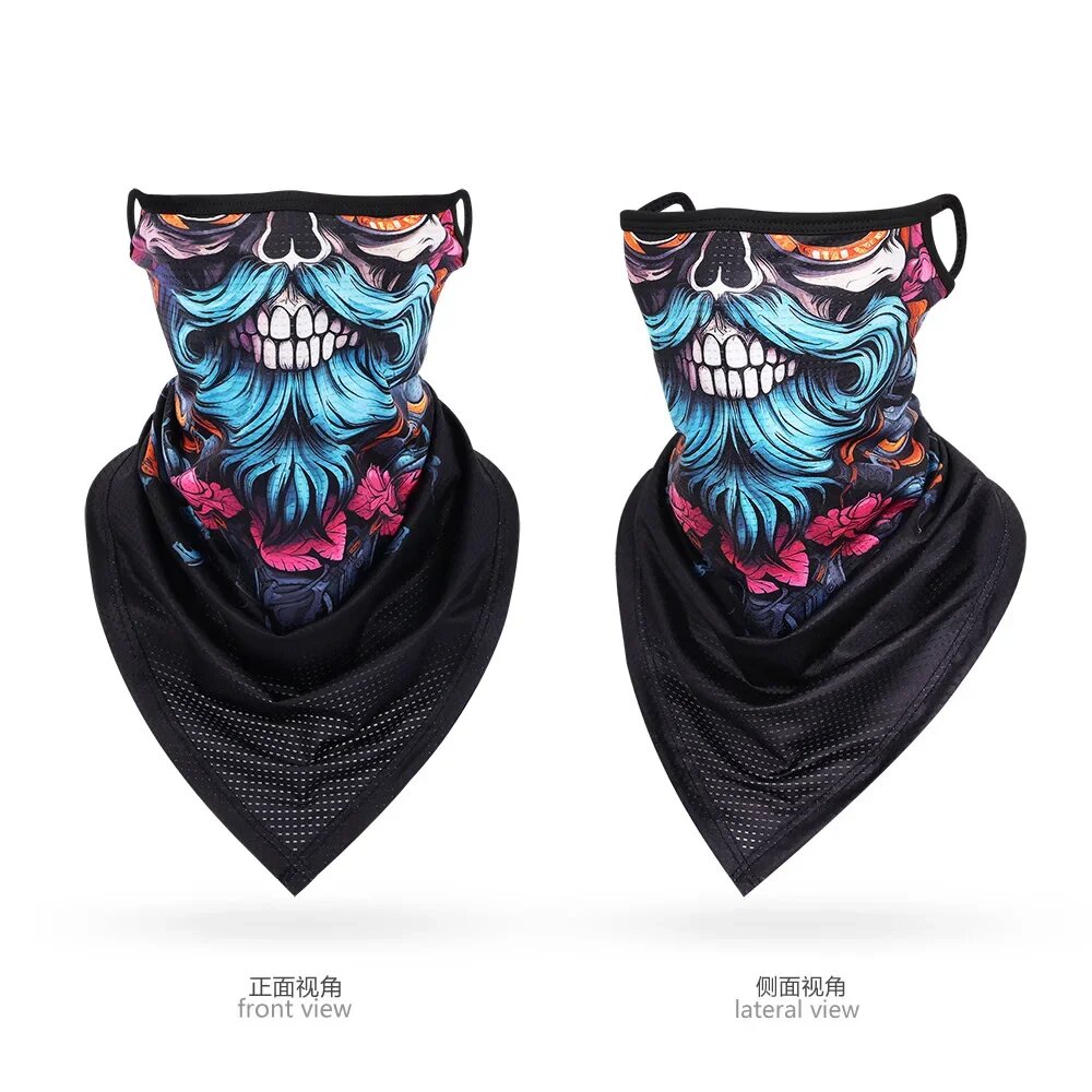 3D Балаклава с черепом для бороды, мужская защита головы и лица, ушные петли, Черный, GES-HZ067