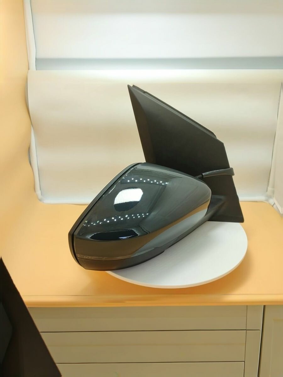 Зеркало серое Volkswagen Polo 09-20 (Справа/ Обогрев/ Повторитель поворота/ Складывание/ 8 контактов)