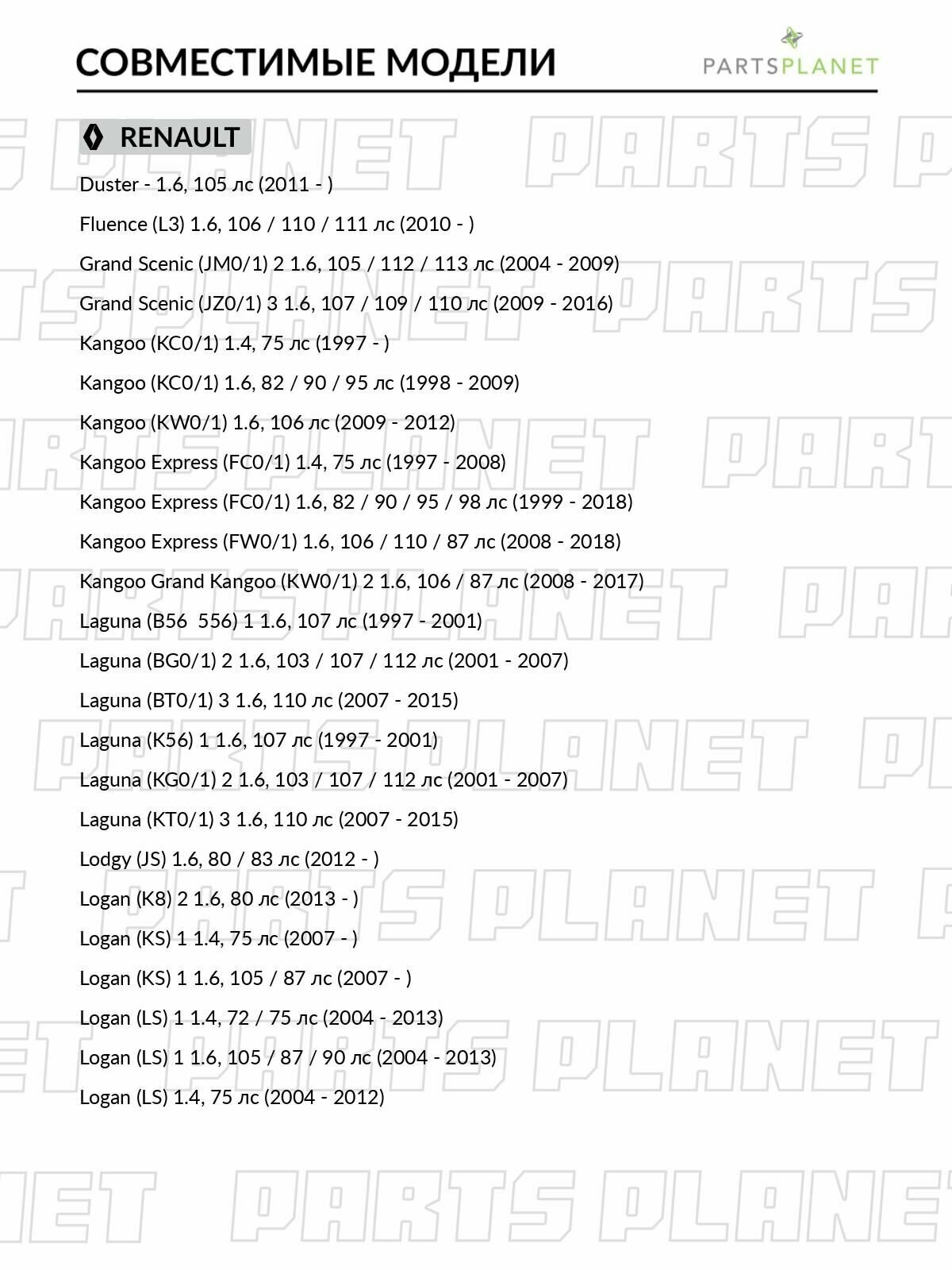 Помпа, водяной насос для ВАЗ Лада Ларгус, Рено Дастер, Логан, 1, 2 арт WPP1686 PILENGA — фото 1
