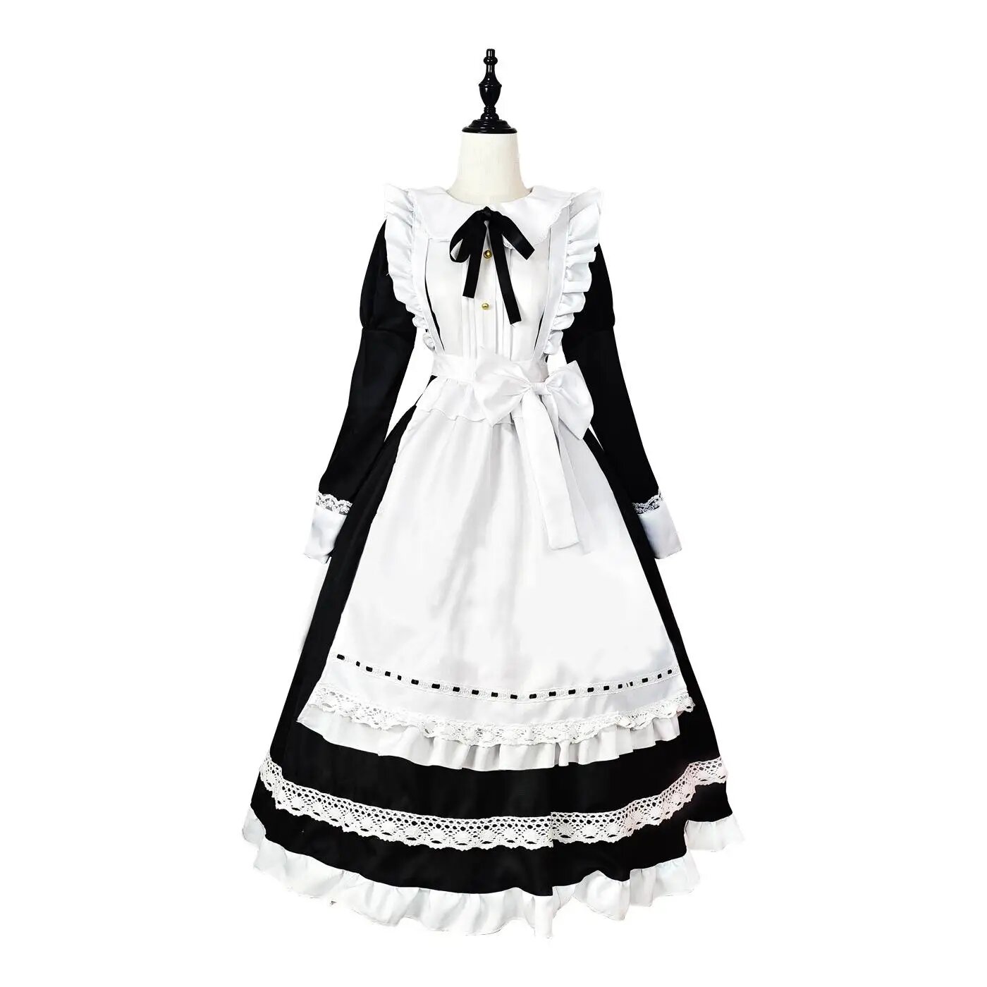 Костюм горничной ретро полиэстер унисекс Черный, М, Black White