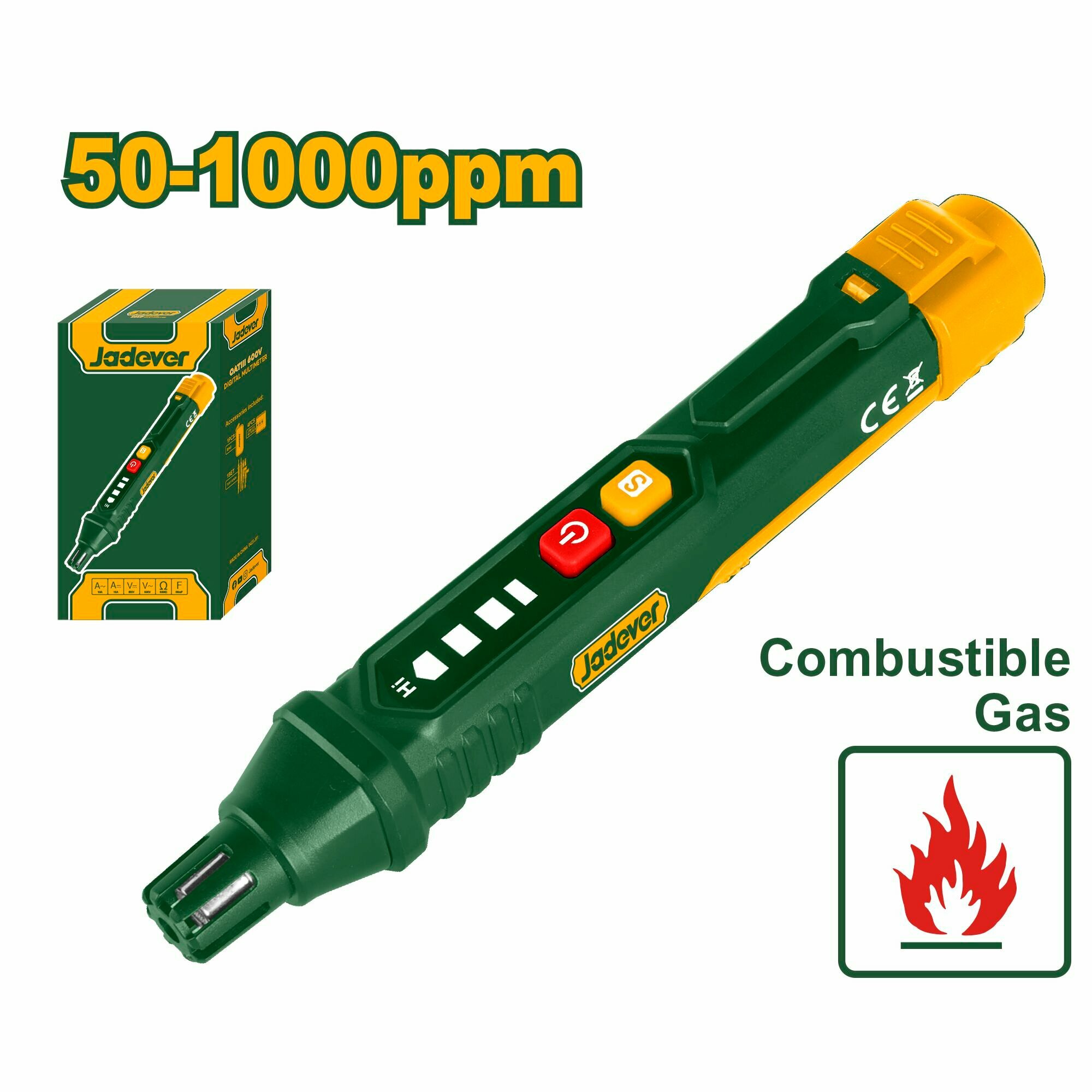 Индикатор газа цифровой 50 1000 ppm,2*R03(AAA) JADEVER JDGH1503