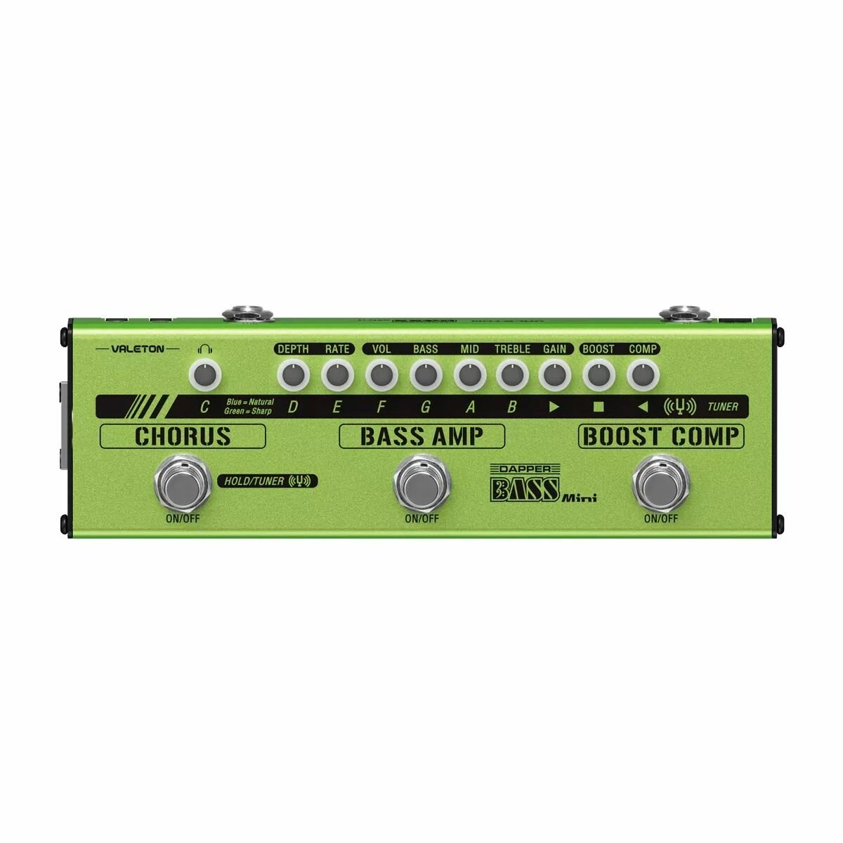 Педаль эффектов Valeton MES-2, для бас-гитары, мультиэффекты, компактная, зеленая