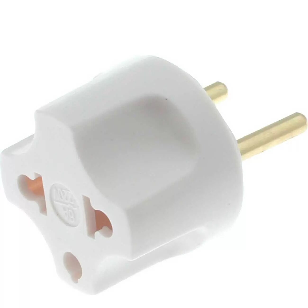 Переходник евро круглый 6А V. I.-TOK, евро-адаптер, круглый, белый