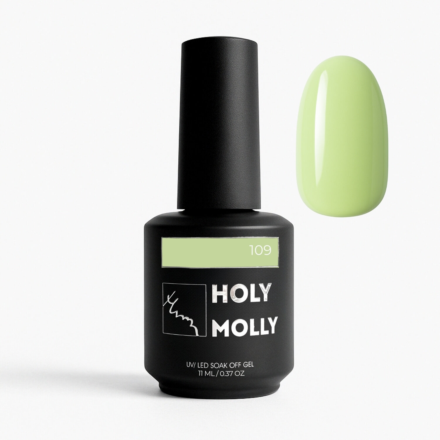 Гель-лак Holy Molly №109 11 мл ❗️ВНИМАНИЕ❗️СРОК годности 28.03.2026 фисташковый оттенок, без эффекта