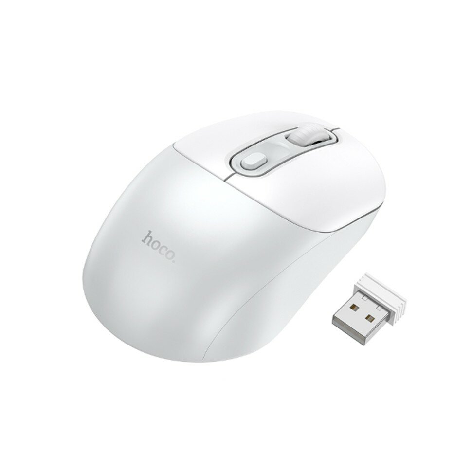 Мышь HOCO GM28 2.4G business wireless mouse (бело-серый)