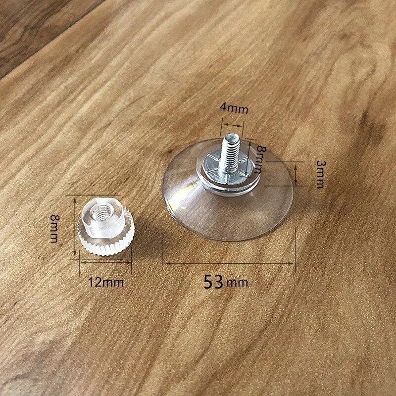 Присоски с винтом 25/32/41/53 мм, ПВХ 5 PCS, 53 mm