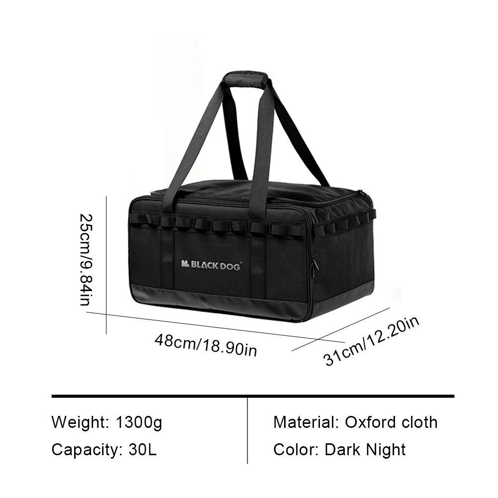 Blackdog Кемпинговая сумка для хранения 30л, сортировка снаряжения, всякая всячина, портативная большая вместительная уличная сумка для хранения, набор инструментов, ткань Оксфорд 300D