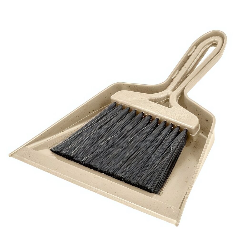 Щетка-сметка 'Malta' с совком, 250мм, бежевый флэк, для мелкого мусора