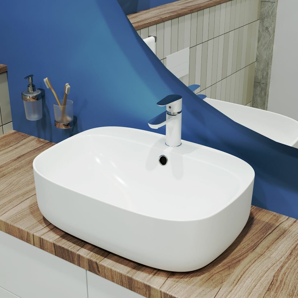 Смеситель для раковины умывальника GROSS AQUA Space, латунь, хром белый, 6515288CW.