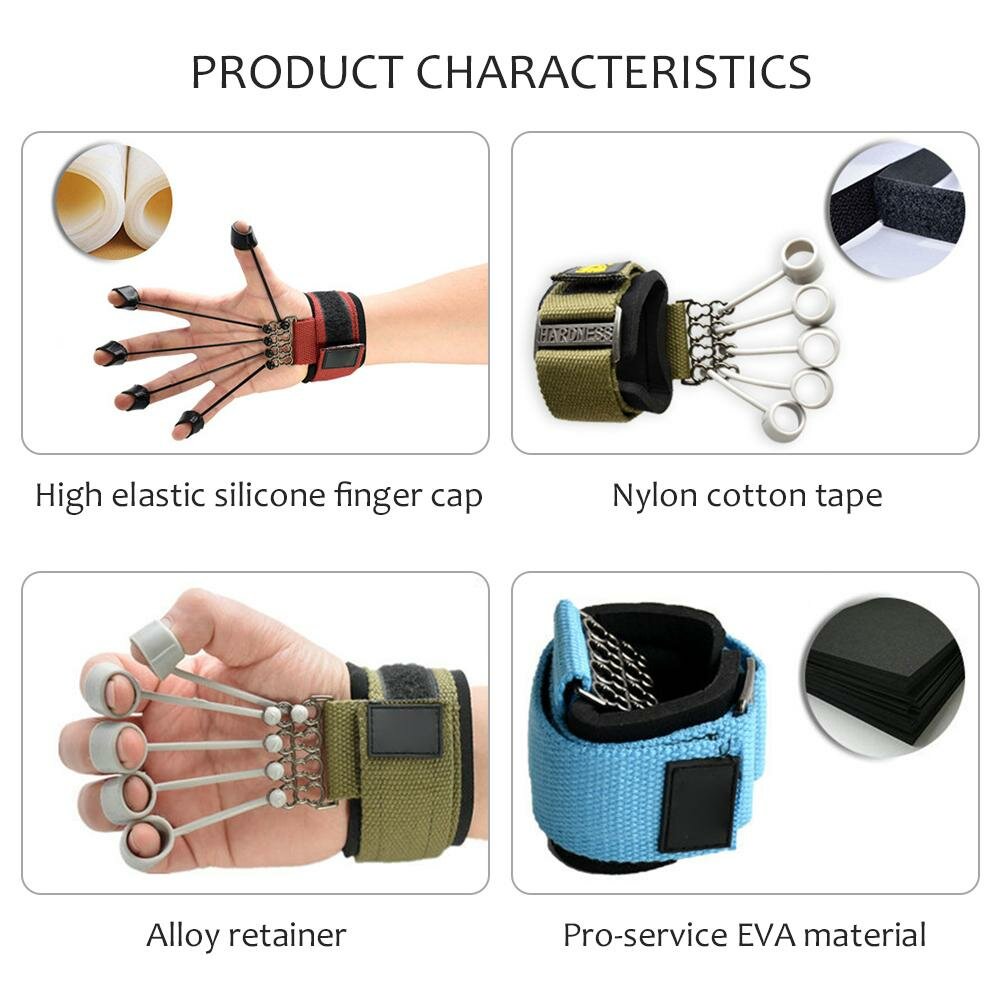 Тренажер для разгибания пальцев и кистей с эластичной лентой, усилитель для растягивания пальцев, тренажер для разгибания сгибания пальцев