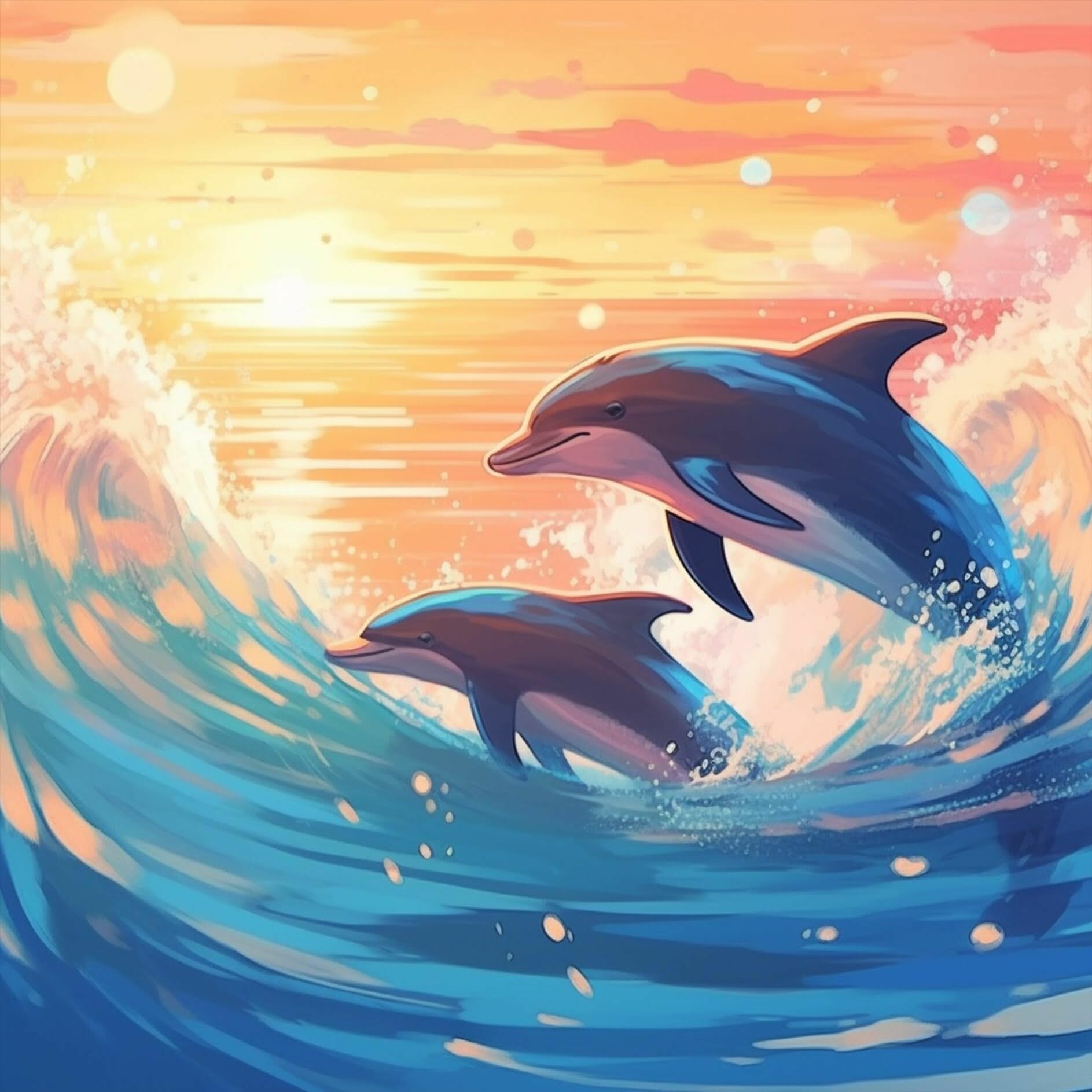 Алмазные Мозаики "дельфин" постер знаменитости декоративная роспись40x60cm