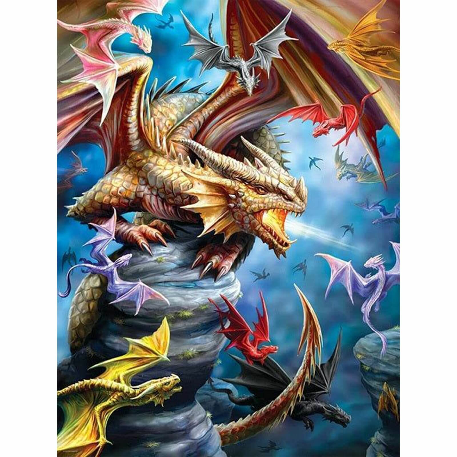 Алмазные Мозаики "Дракон" постер знаменитости декоративная роспись40x60cm