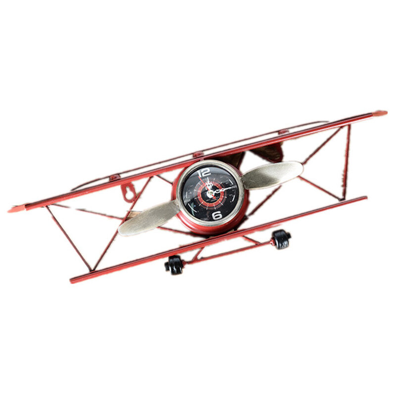 Креативные ретро-часы в стиле самолета, гостиная, настенные часы для столовой, настенные украшения, настенные подвесные часы, железные декоративные часы
