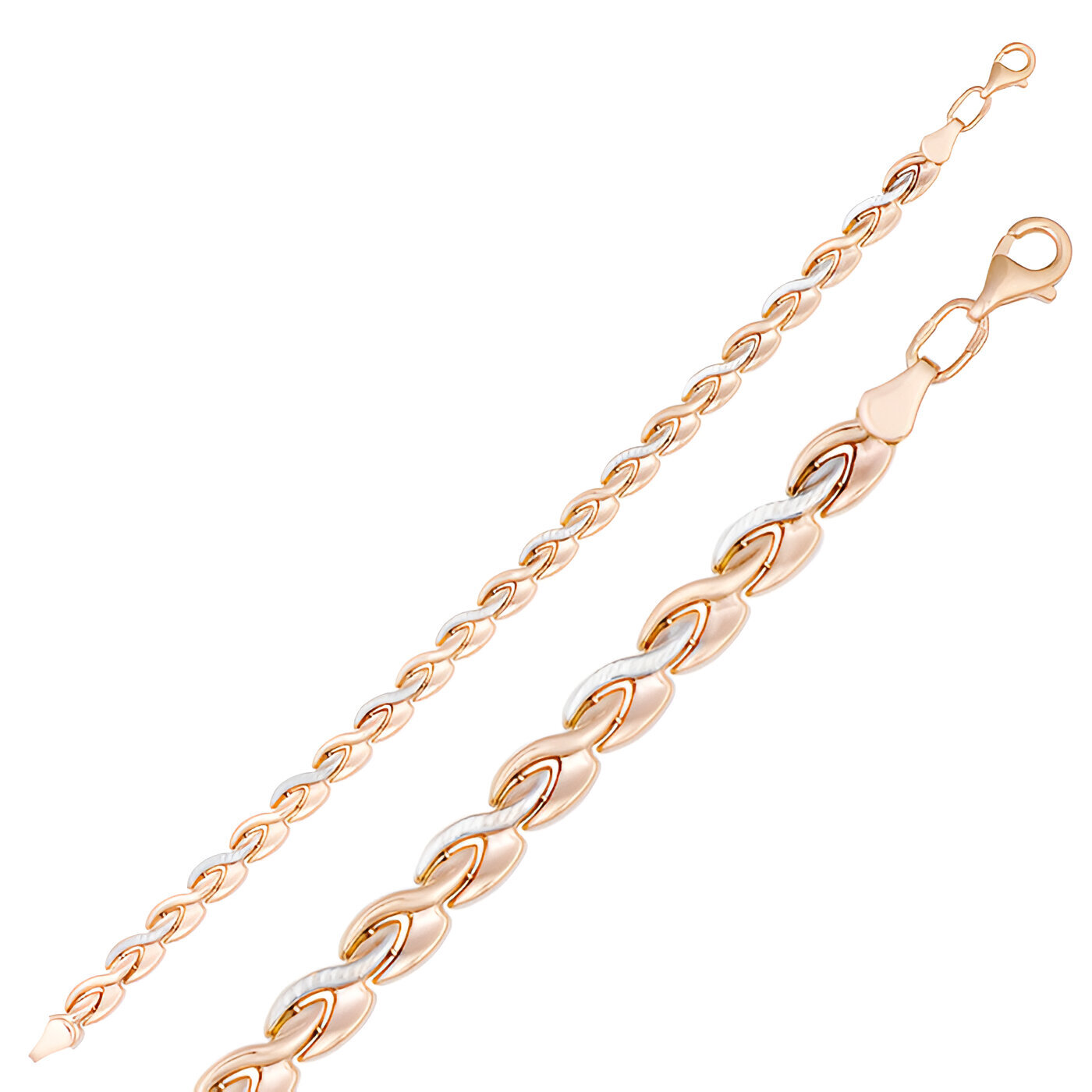 Глидерный браслет, красное, комбинированное золото, 585 проба